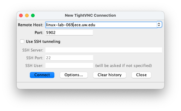 Linux Lab Remote Access Using VNC | Computing Support
