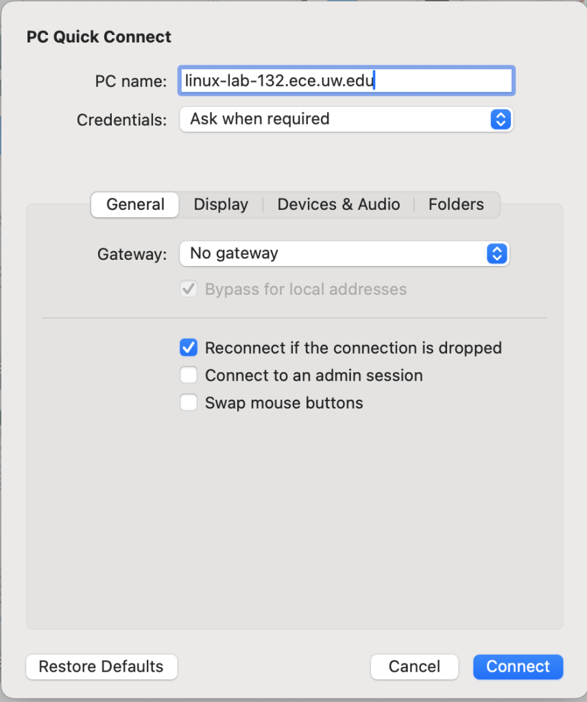 Linux Lab Remote Access Using RDP | Computing Support